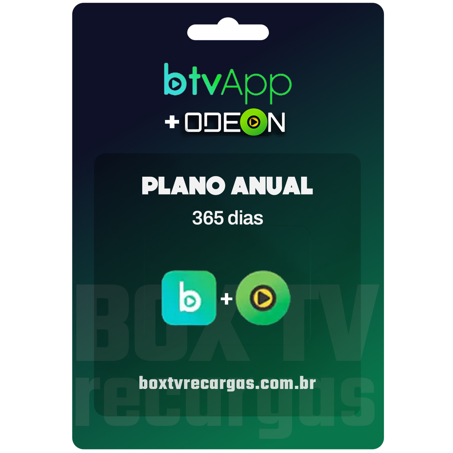 Recarga Btv App + Odeon 365 dias - Box Tv Recargas